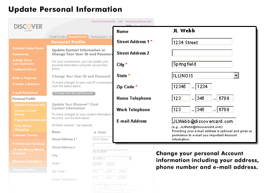 Discover Card: Look Inside Your Personal Information